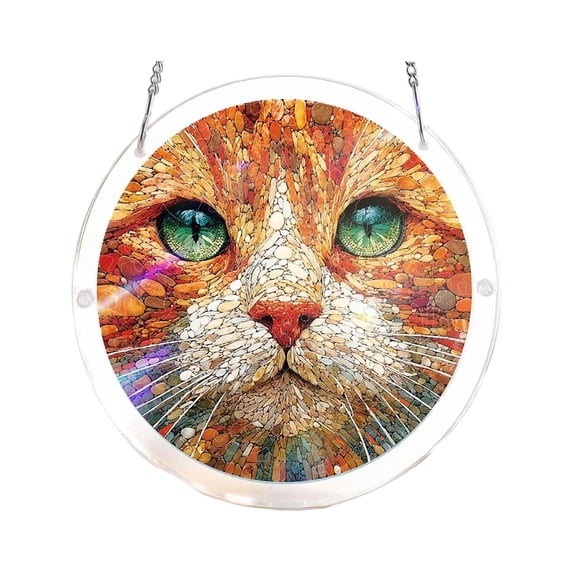 Acrylic Suncatcher Puzzle with Tree Pattern Round Hanging Panel for ...