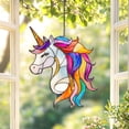 Acrylic Suncatcher Unicorn Window Hanging Decoration with Colorful Mane ...