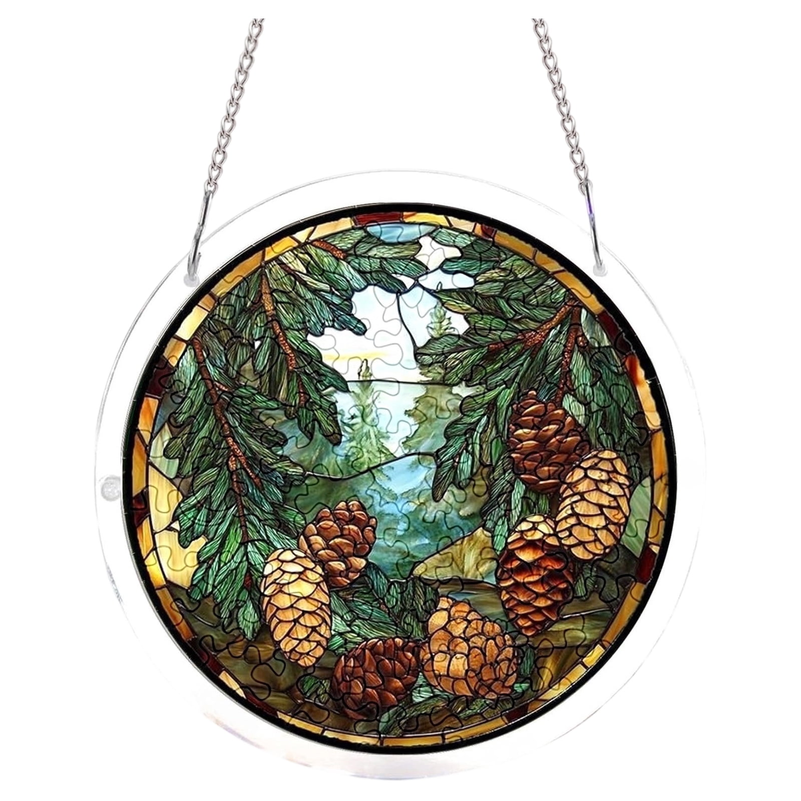 Acrylic Suncatcher Wind Chime, 2D Multicolor Stained Glass Style ...
