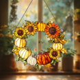 Acrylic Suncatcher Window Hanging 6-12 Inch Autumn Pumpkin Sunflower ...
