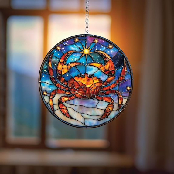 Acrylic Suncatcher Window Hanging 6-12 Inch Cancer Zodiac Astrological ...