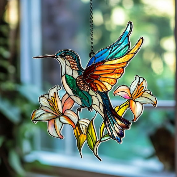 Acrylic Suncatcher Window Hanging 6-12 Inch Colorful Hummingbird ...
