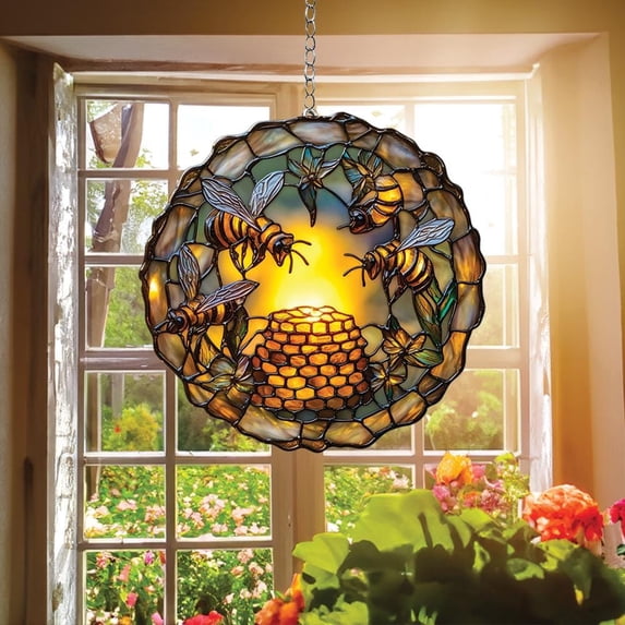 Acrylic Suncatcher of Bees and Honeycomb fullxfull Spring Window ...
