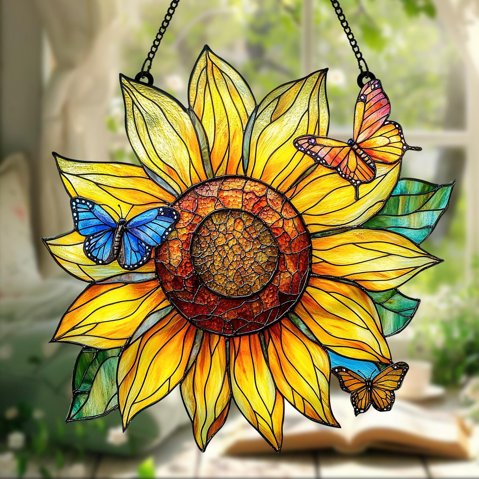 Acrylic Sunflower Suncatcher, Sunflower Window Hanging, Perfect Floral ...
