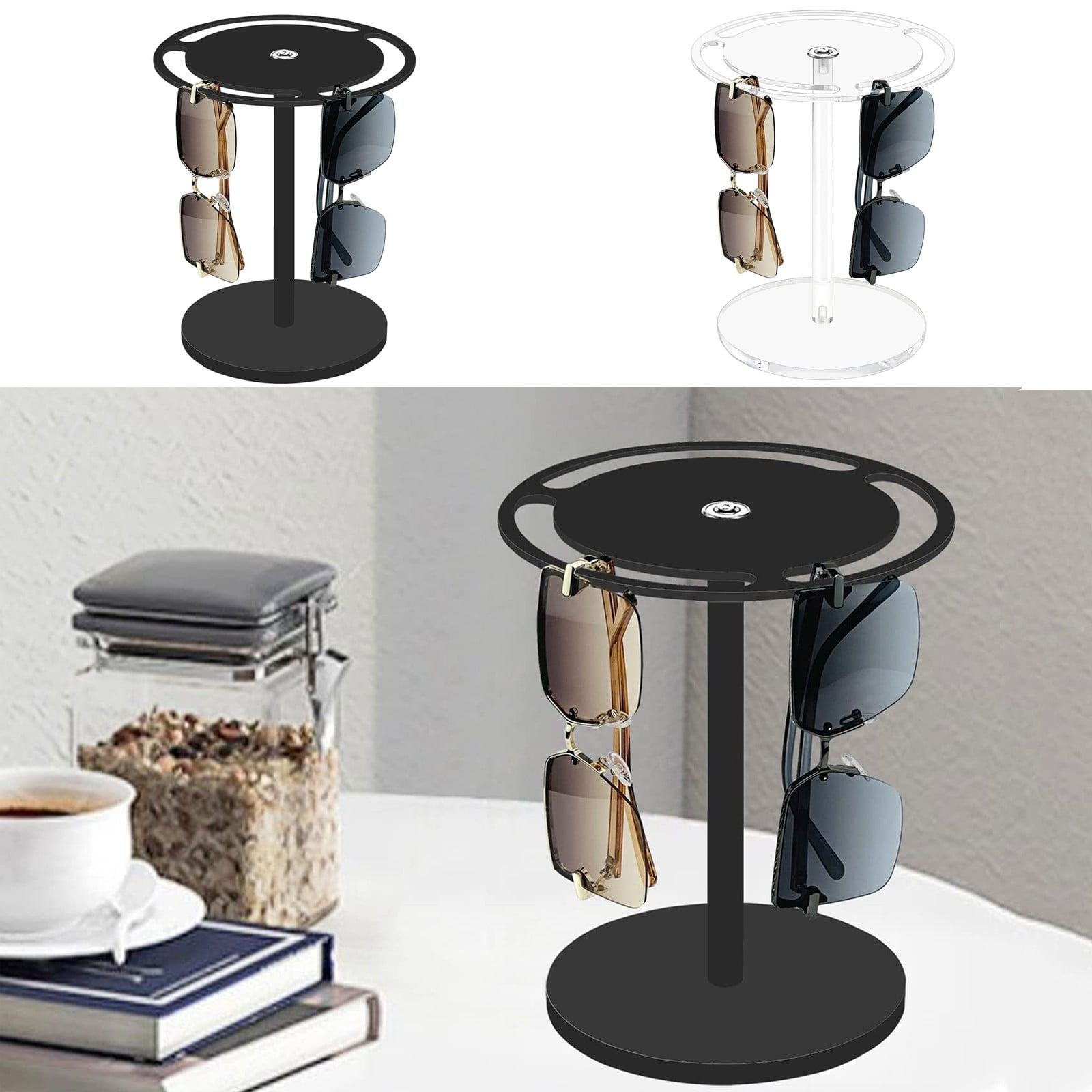 Acrylic Sunglasses Holder Stand with 360 Rotating, Eyeglasses Display ...