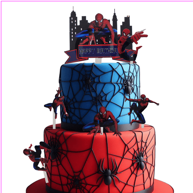 Acrylic Superhero Cake Topper Set – Red & Blue Hero-Themed Birthday ...