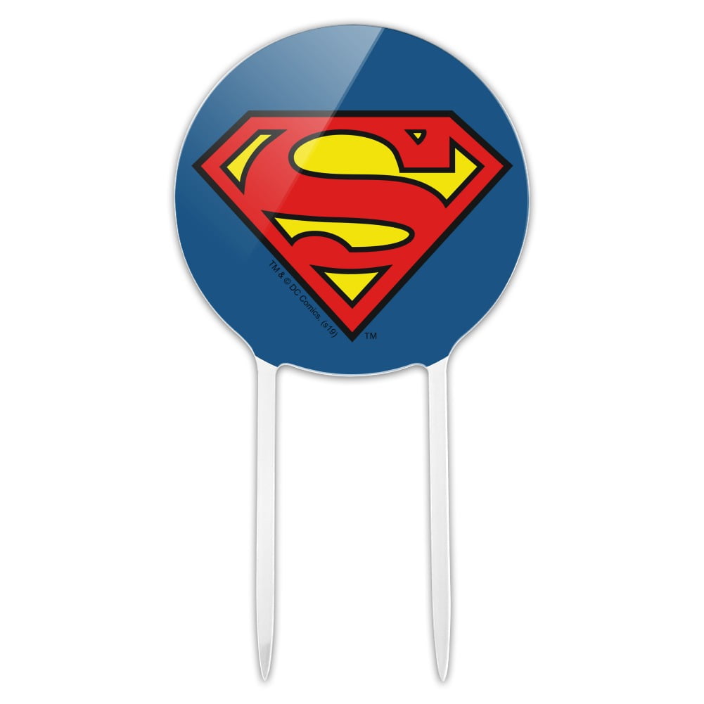 Acrylic Superman Classic S Shield Logo Cake Topper Party Decoration for ...