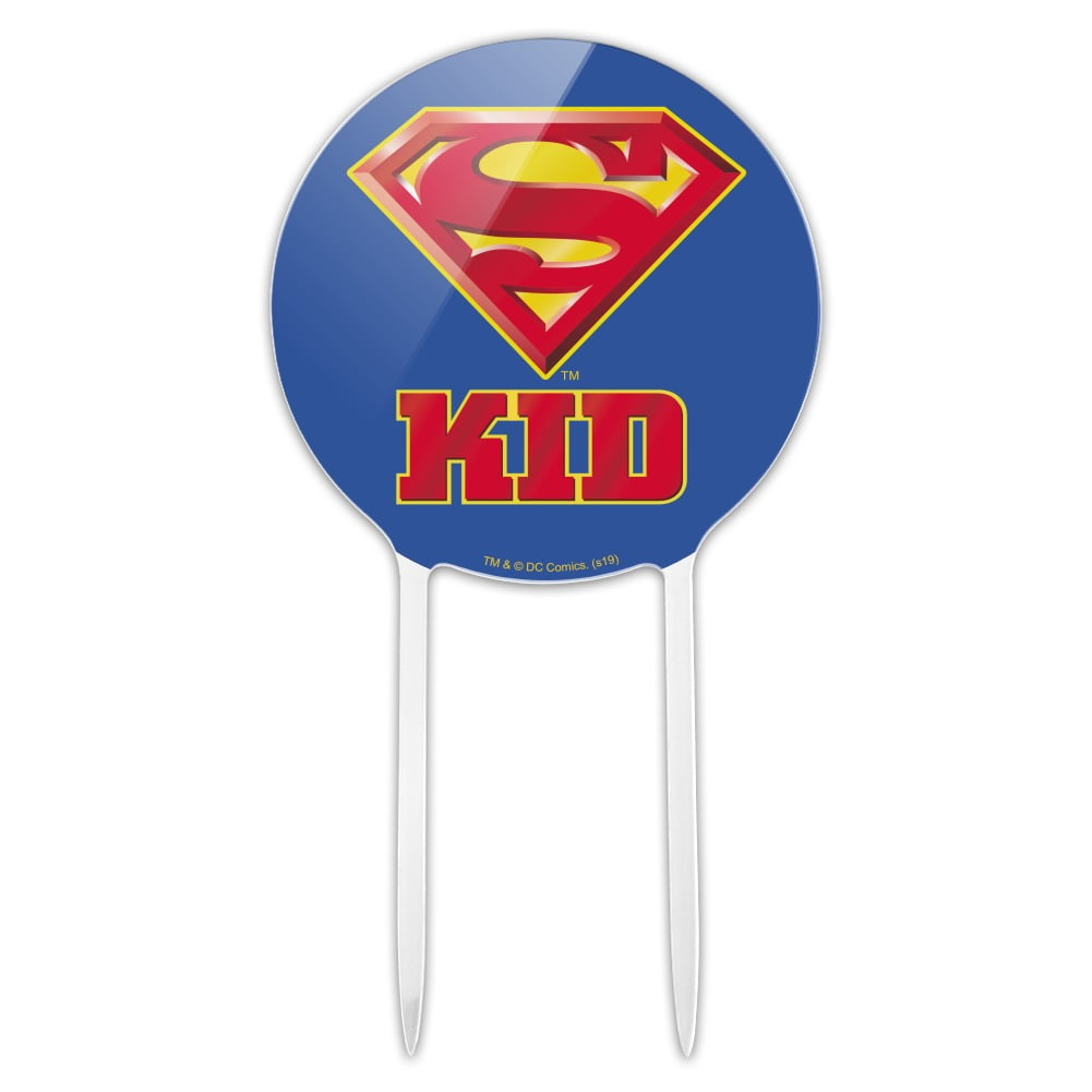 Acrylic Superman Super Kid Shield Logo Cake Topper Party Decoration for ...
