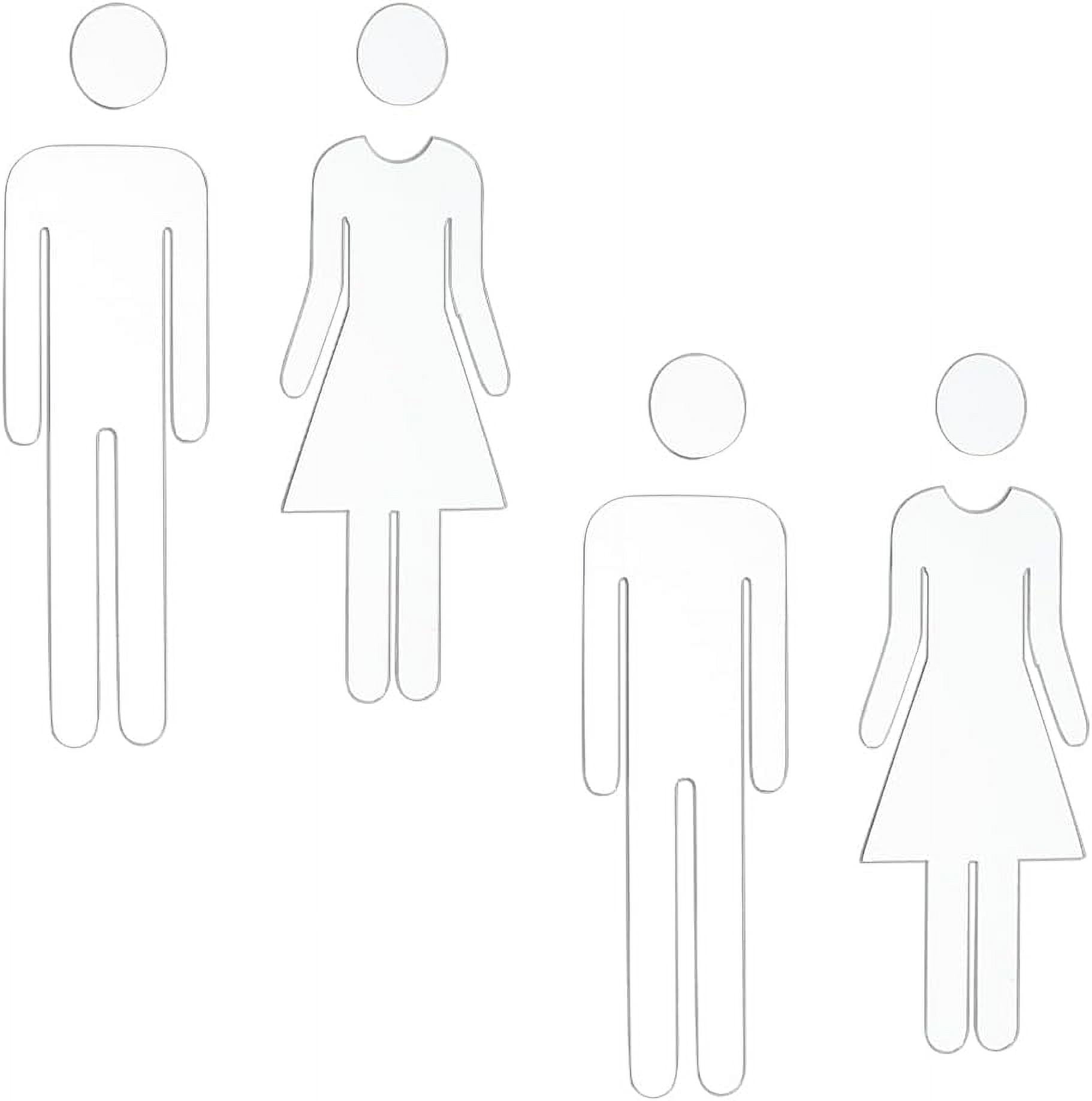 Acrylic TOILET Sign Stickers Public Toilet Sign for Wall Door ...