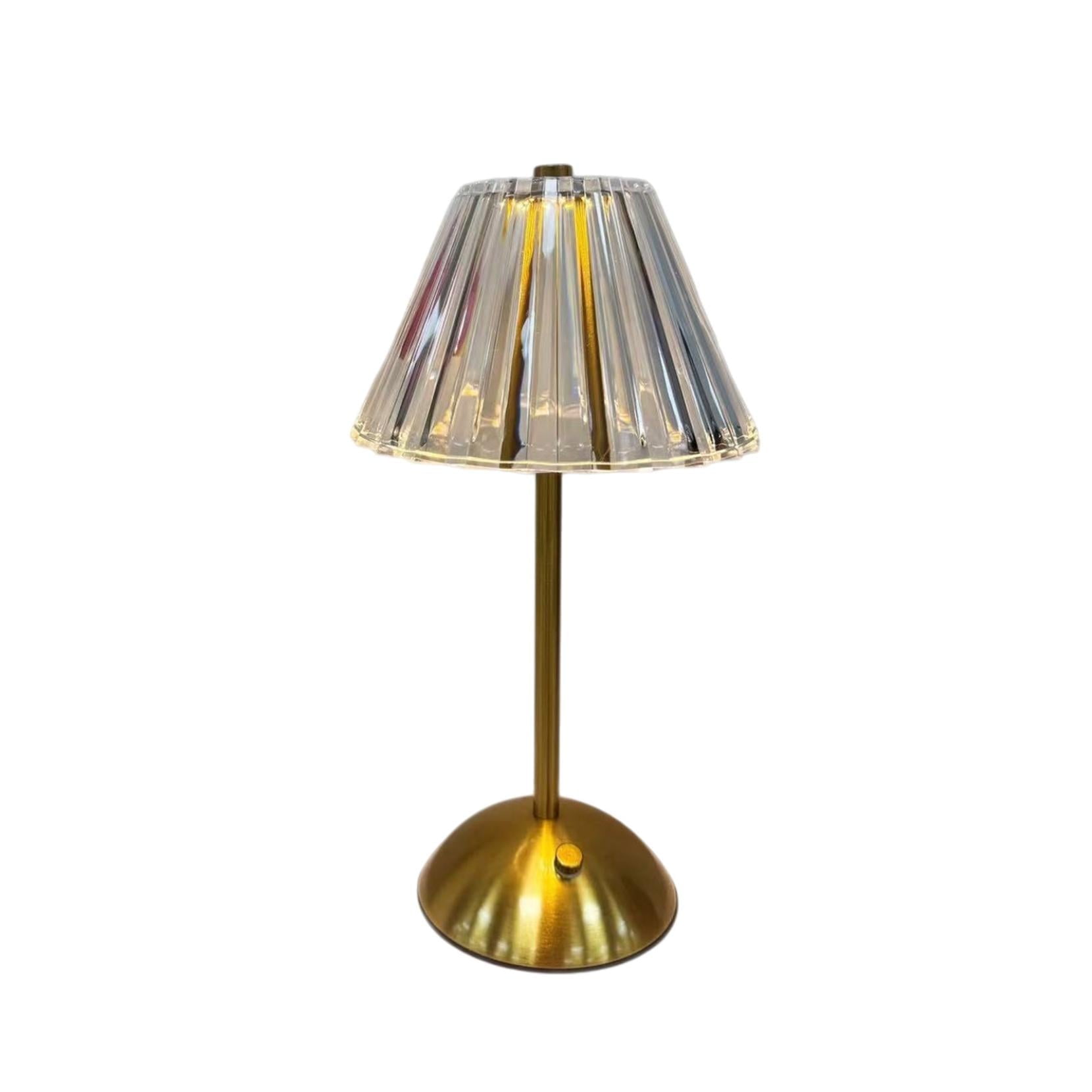 Acrylic Table Lamp - Vintage Diamond, LED Rechargeable Small Dask Lamp ...