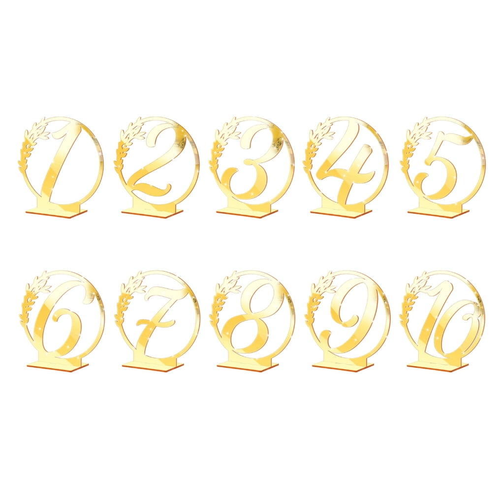 Acrylic Table Numbers 1-20 Decoration Gold Table Numbers Signs with ...