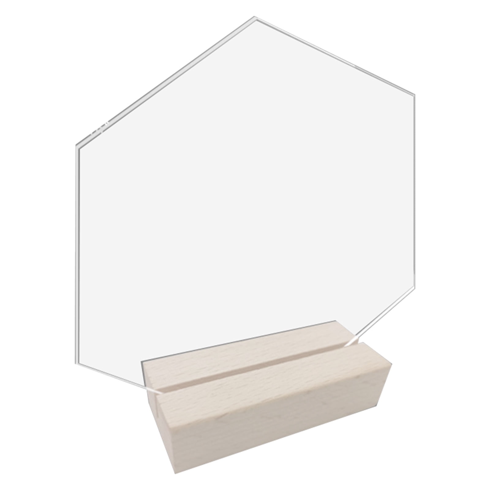 Acrylic Table Sign Holder with Wooden Base Clear Wedding Table Sign ...