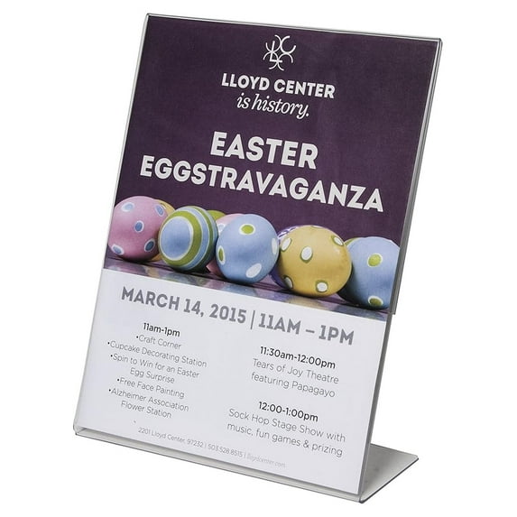 - Acrylic Table Top Slanted Sign Holder Stand 8.5 x 11 - Vertical ...