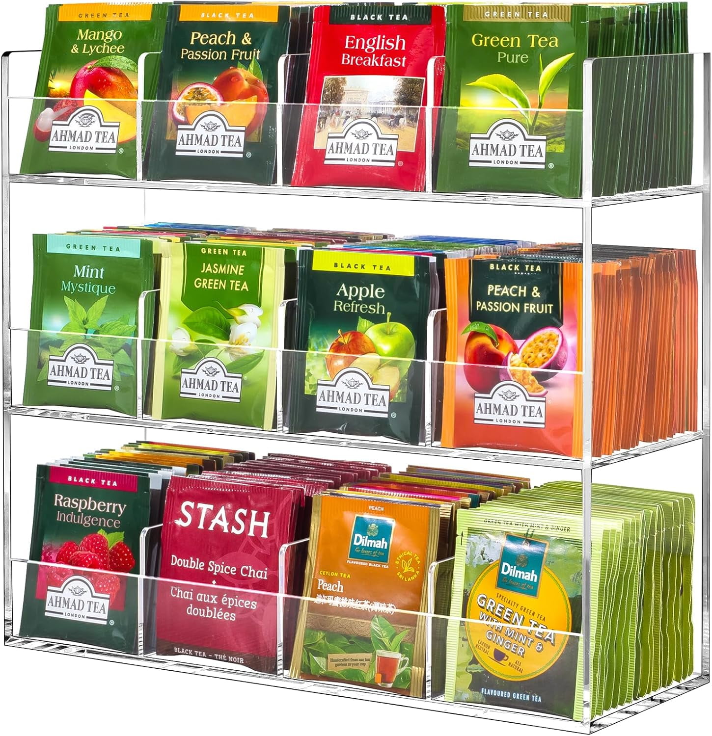 Acrylic Tea Bag Organizer for 216 Tea Packets, No Assembly Required ...