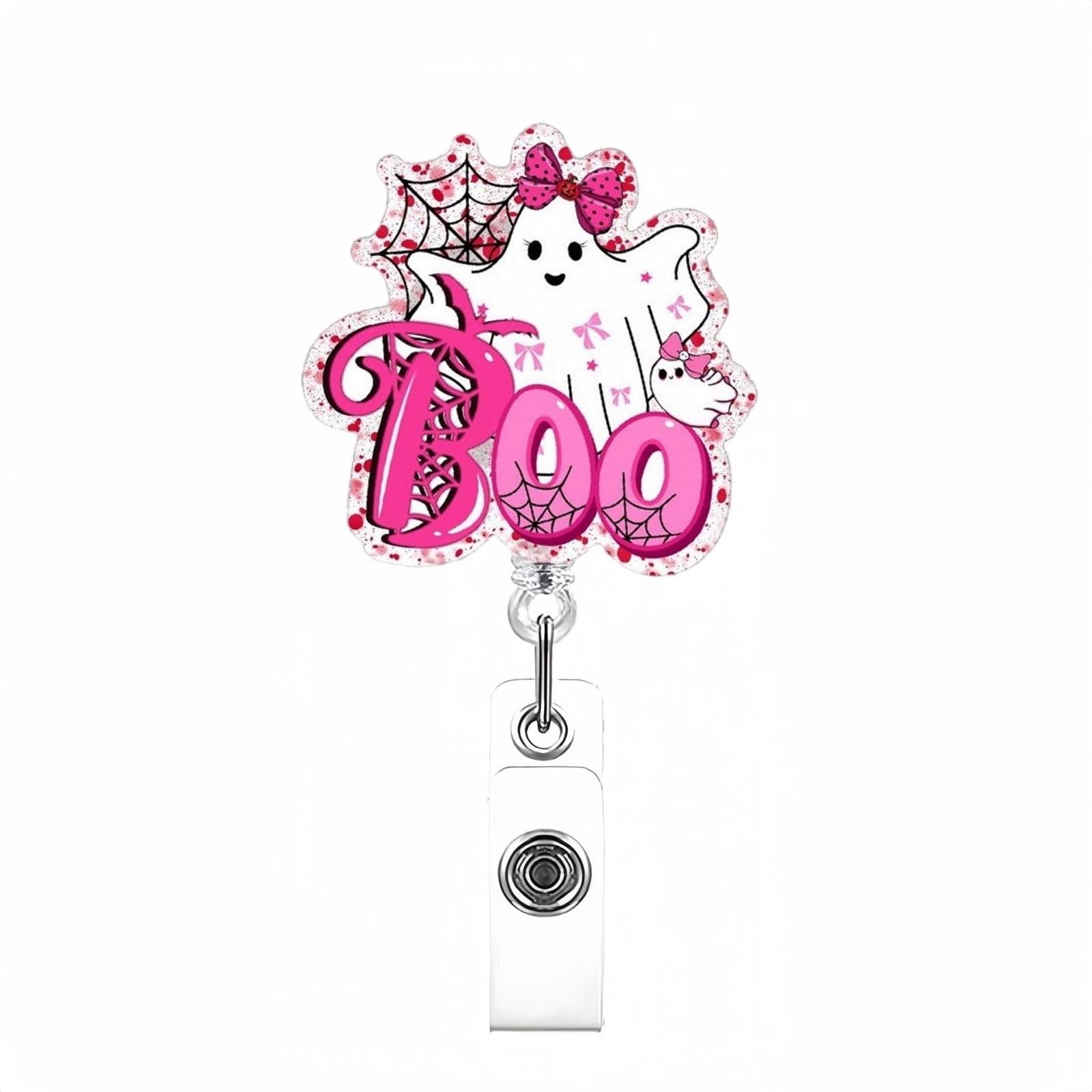 Acrylic Telescopic Chest Card Badge Clip, 60Cm Nylon Stretchable Buckle ...