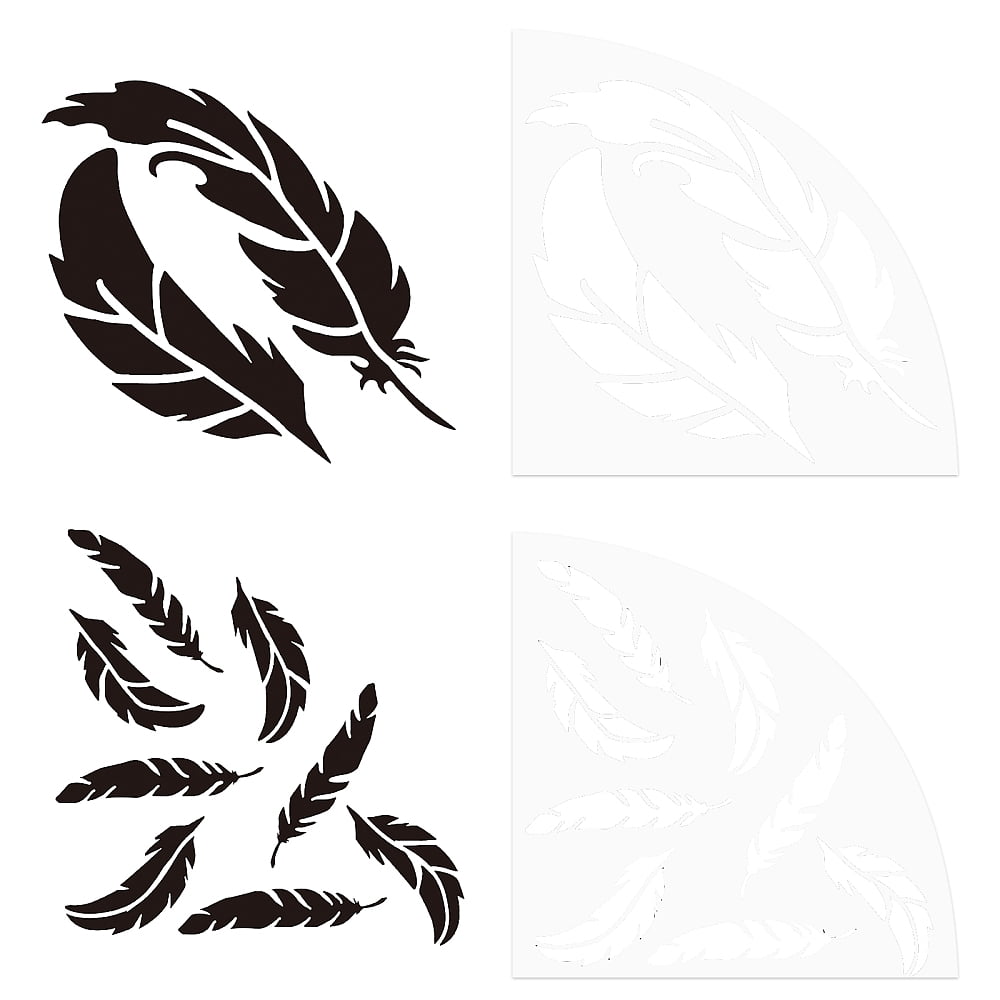 Acrylic Tie-Dye Template Painting Supplies Fanshaped Feather Pattern ...