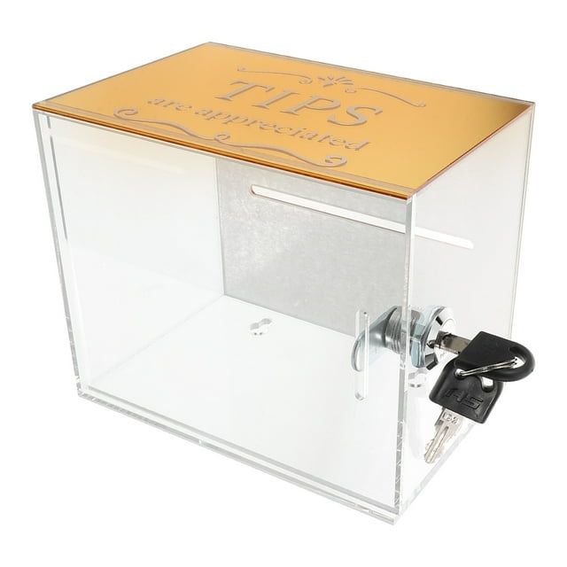 GOOHOCHY Golden Acrylic Lock Box for Bars Versatile Tip Money Storage ...