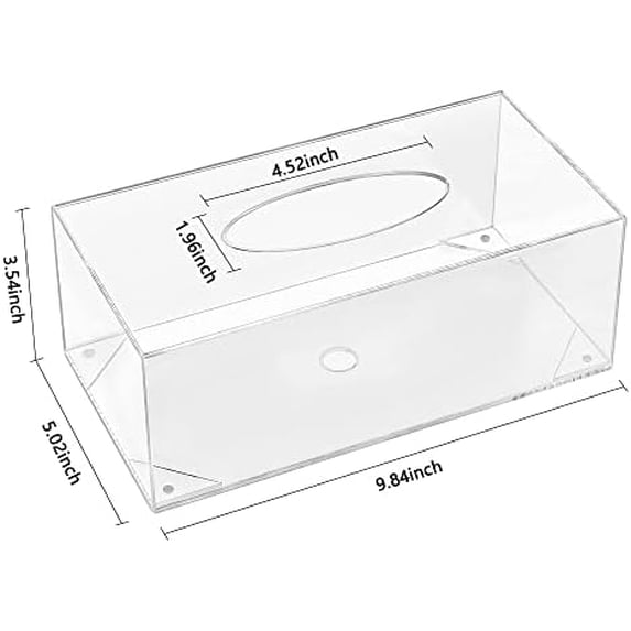 Acrylic Tissue Box Holder & Cover Clear Rectangular with Magnetic ...