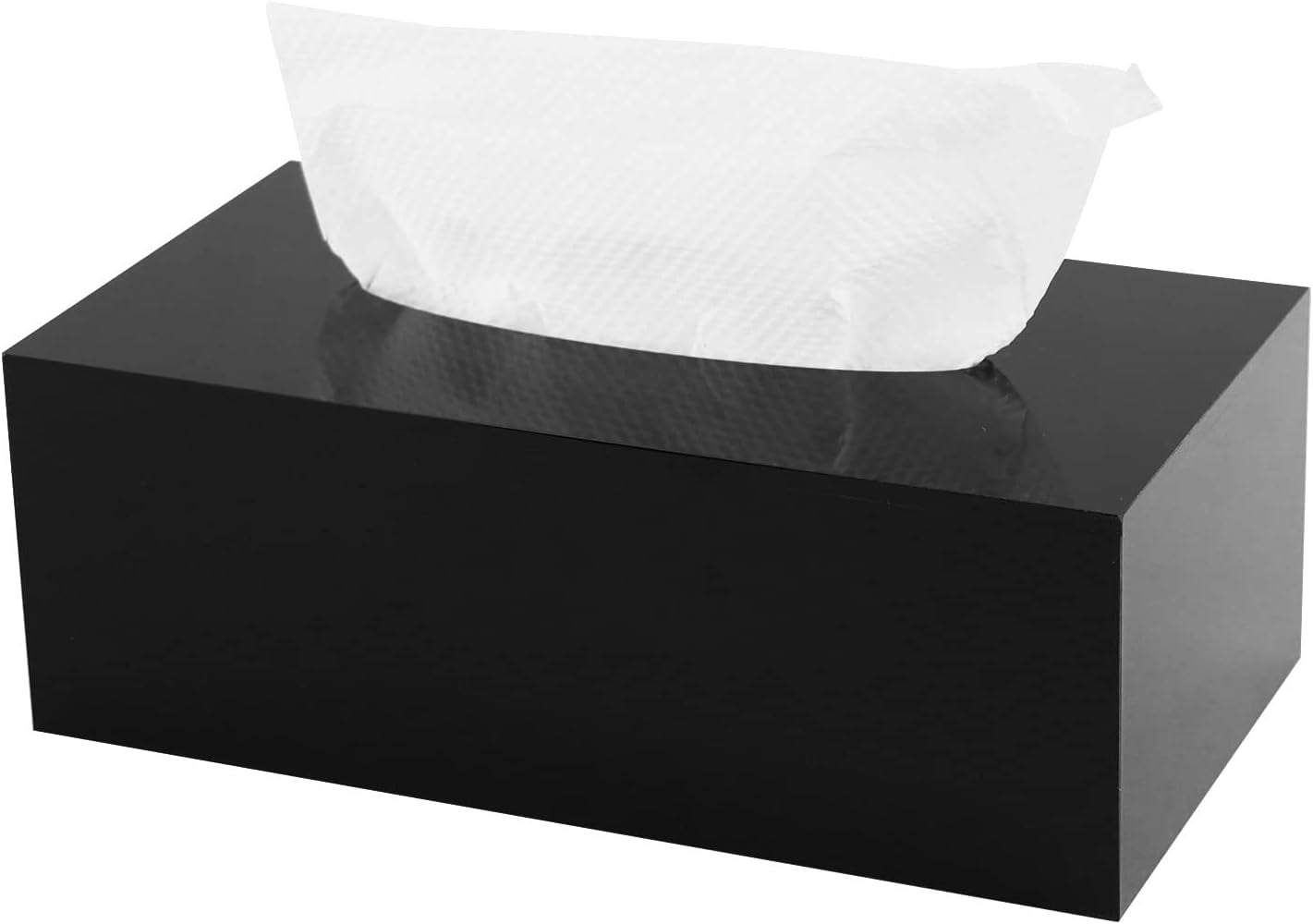 Acrylic Tissue Box Holder, Rectangular Shiny Black Tissue Box Cover ...