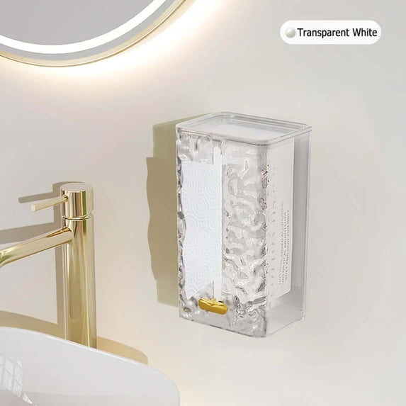 Acrylic Tissue Box Wall Mounted with Suction - Glacier Patterned Napkin ...