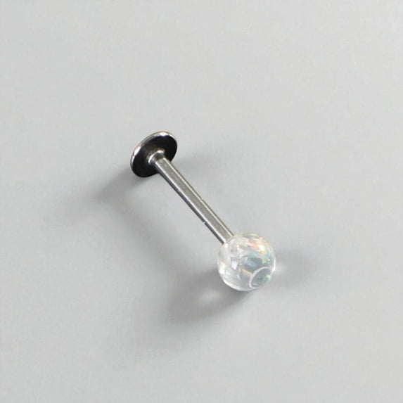 Acrylic Titanium Steel Opal Lip Stud Earrings with External Thread ...