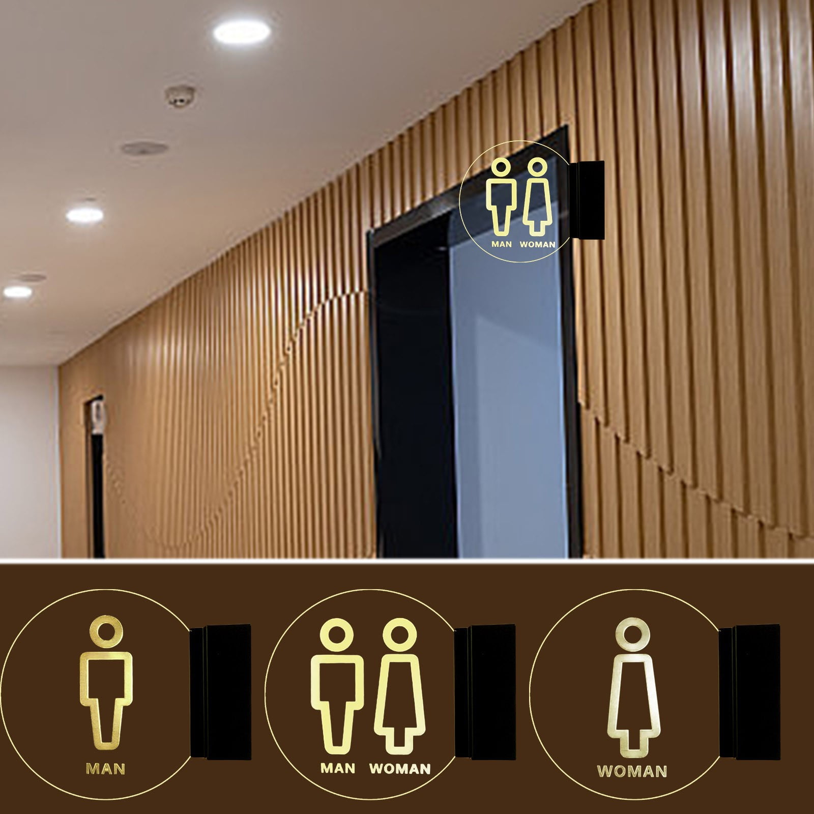 Acrylic Toilet Sign, Waterproof Bathroom Door Plaque, Clear Lettering ...