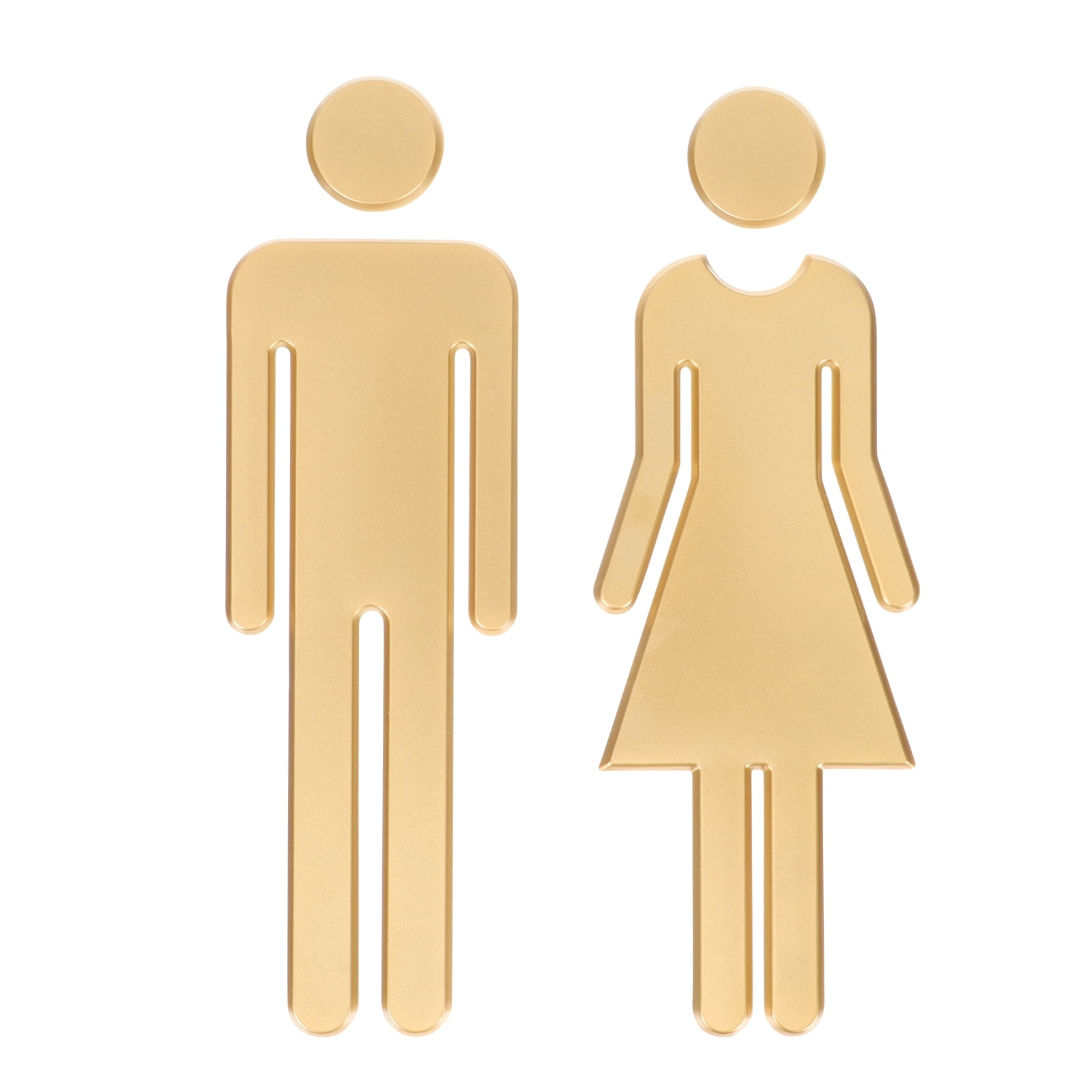 FRCOLOR Golden Acrylic Restroom Signs for Home Use Clear and with ...