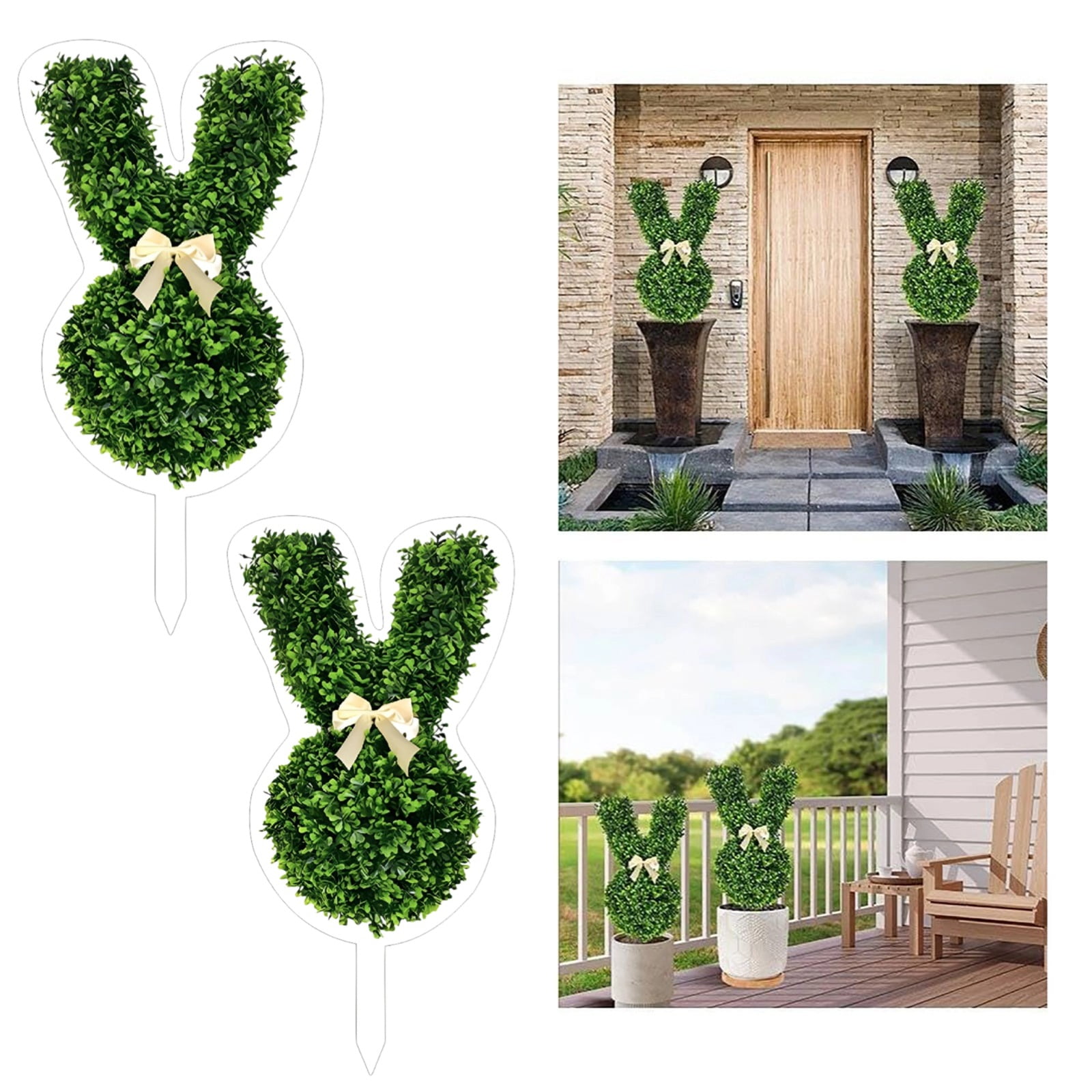 Acrylic Topiary Bunny - Bunny Topiary Outdoor Set of 2, Bunny Shaped ...