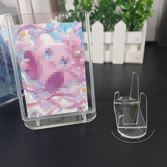 Acrylic Trading Card Display Stand w/ Flush Base - Premium Clear Holder ...