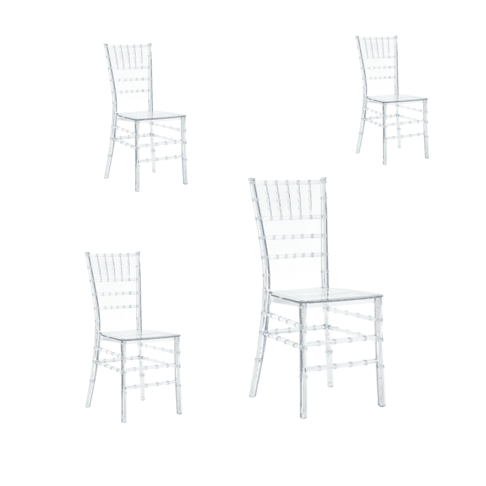 MIFI Clearance Acrylic Plastic Dining Chairs Set of 4 Ideal for ...