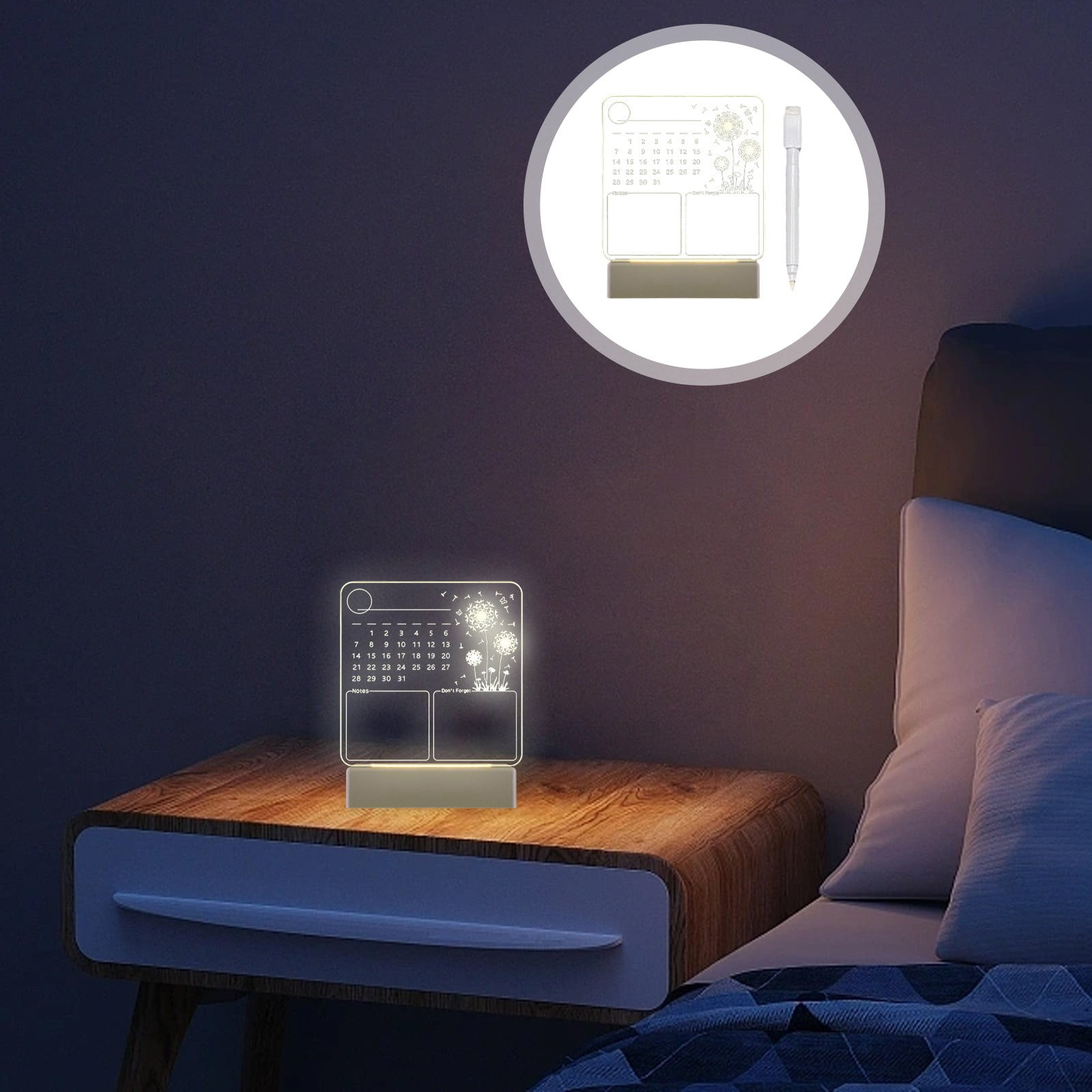 Acrylic Transparent Erasable Calendar Note Board | Desk Whiteboard for ...