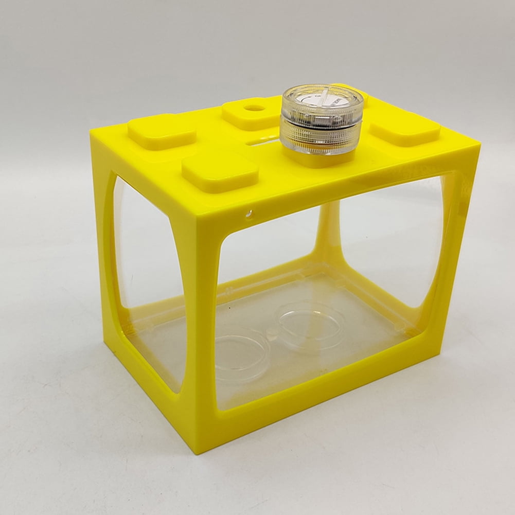 Acrylic Transparent Mini Fish Tank Creative Stackable Design with LED ...