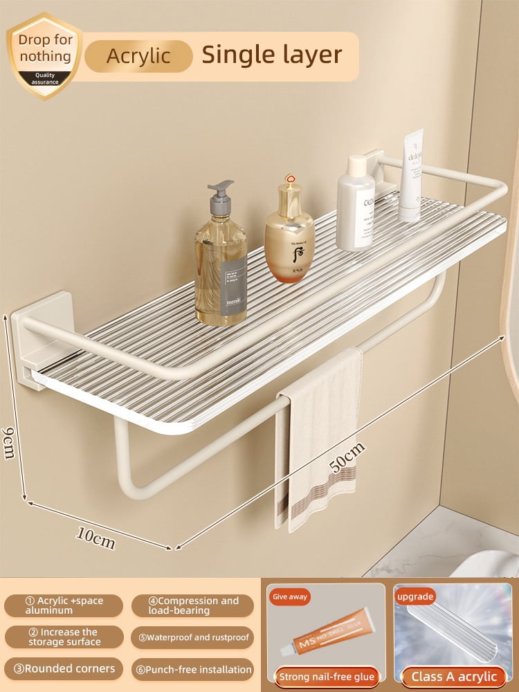 Acrylic Transparent Wall Storage Rack Cosmetic Makeup Storage Tray ...