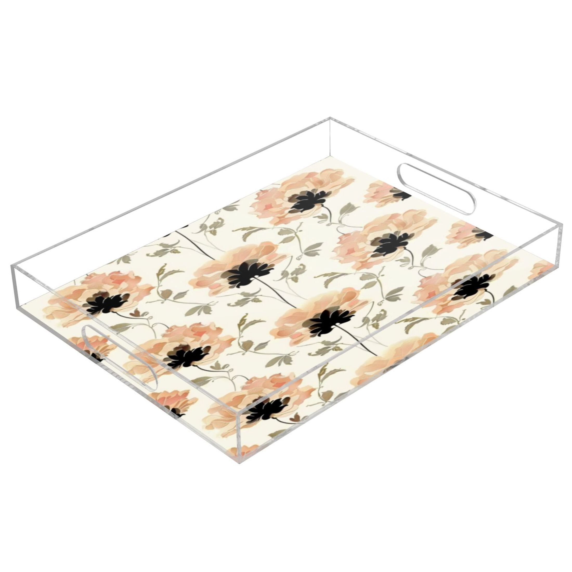 Acrylic Tray 15.7*11.8*1.9 Inch Transparent Tray Food Tray Tea Cup Tray ...