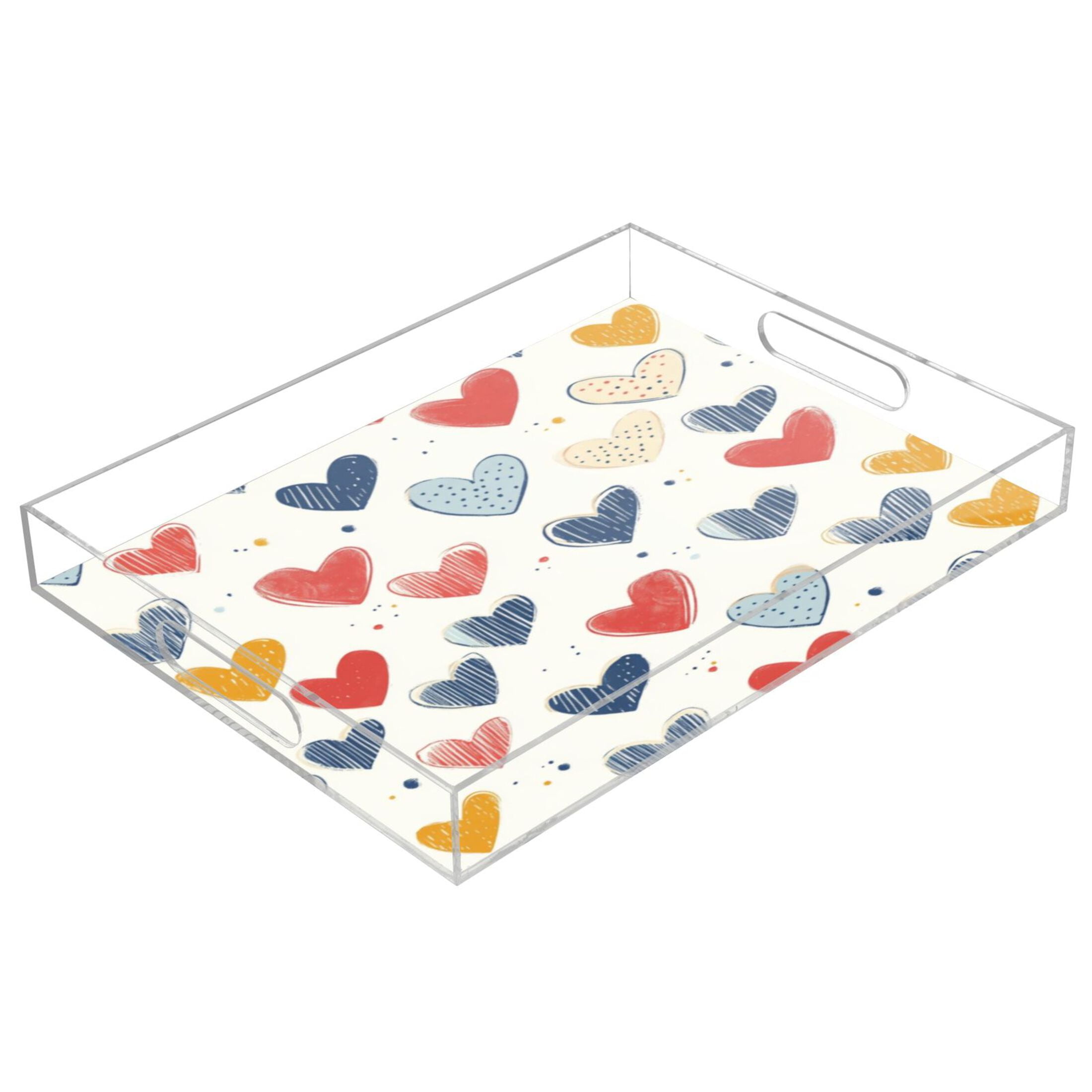 Acrylic Tray 15.7*11.8*1.9 Inch Transparent Tray Food Tray Tea Cup Tray ...