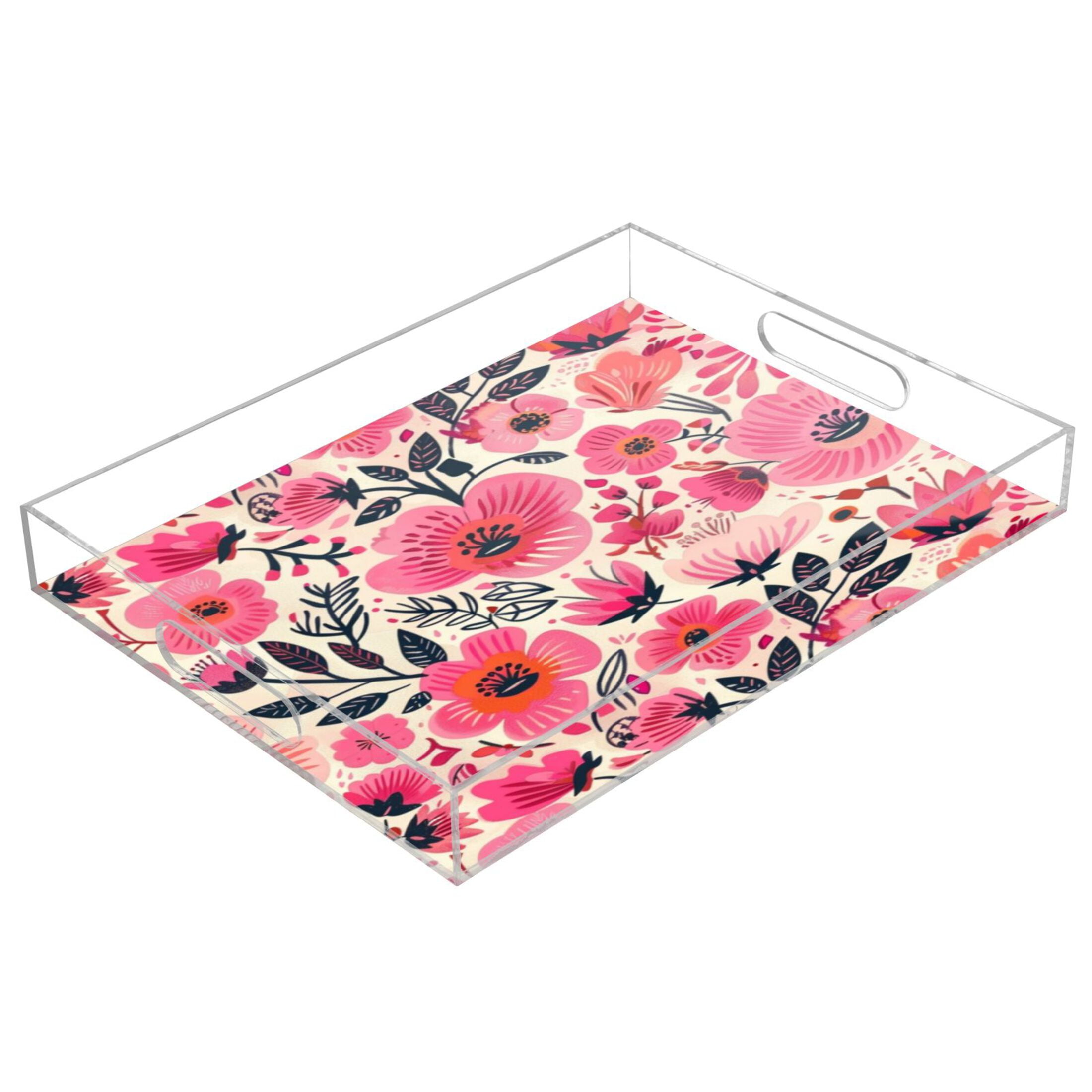 Acrylic Tray 15.7*11.8*1.9 Inch Transparent Tray Food Tray Tea Cup Tray ...