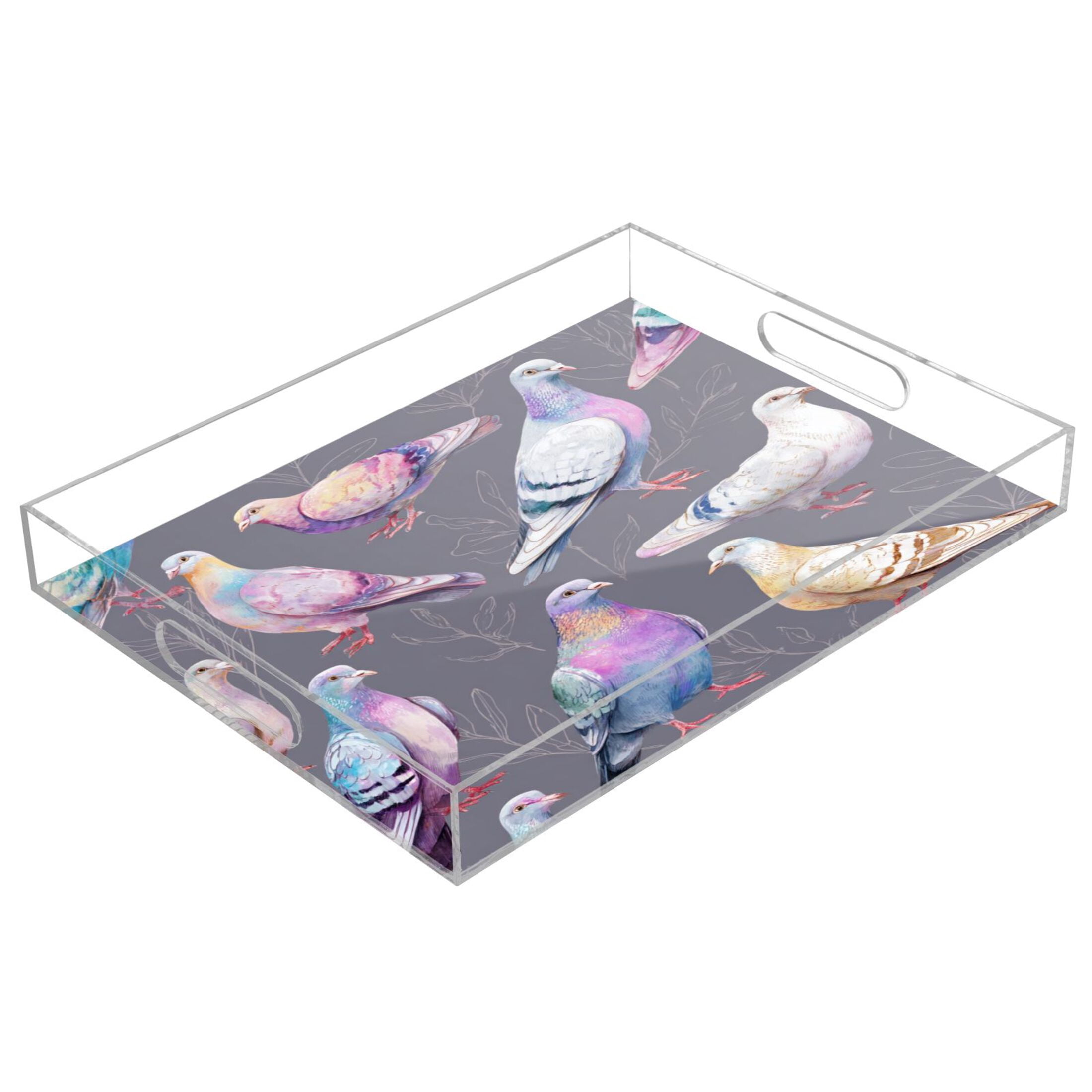 Acrylic Tray 15.7*11.8*1.9 Inch Transparent Tray Food Tray Tea Cup Tray ...