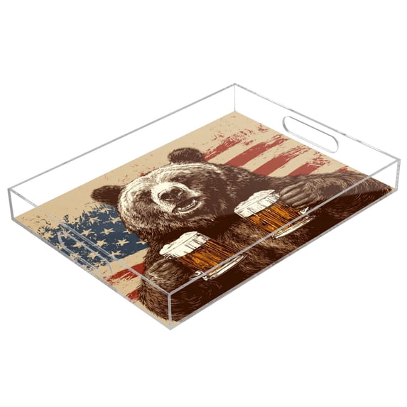 Acrylic Tray 15.7*11.8*1.9 Inch Transparent Tray Food Tray Tea Cup Tray ...