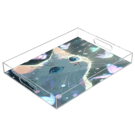Acrylic Tray 15.7*11.8*1.9 Inch Transparent Tray Food Tray Tea Cup Tray ...