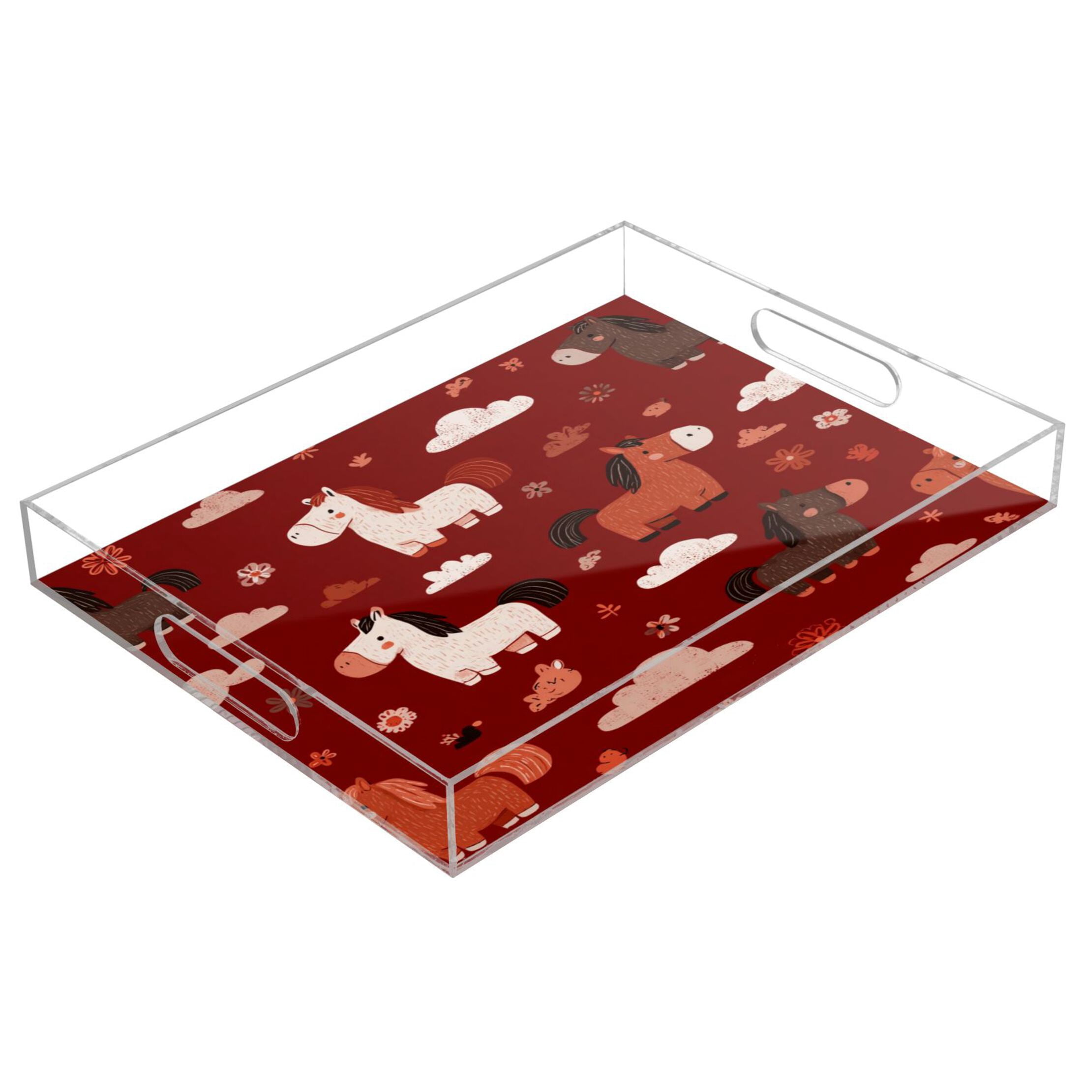 Acrylic Tray 15.7*11.8*1.9 Inch Transparent Tray Food Tray Tea Cup Tray ...