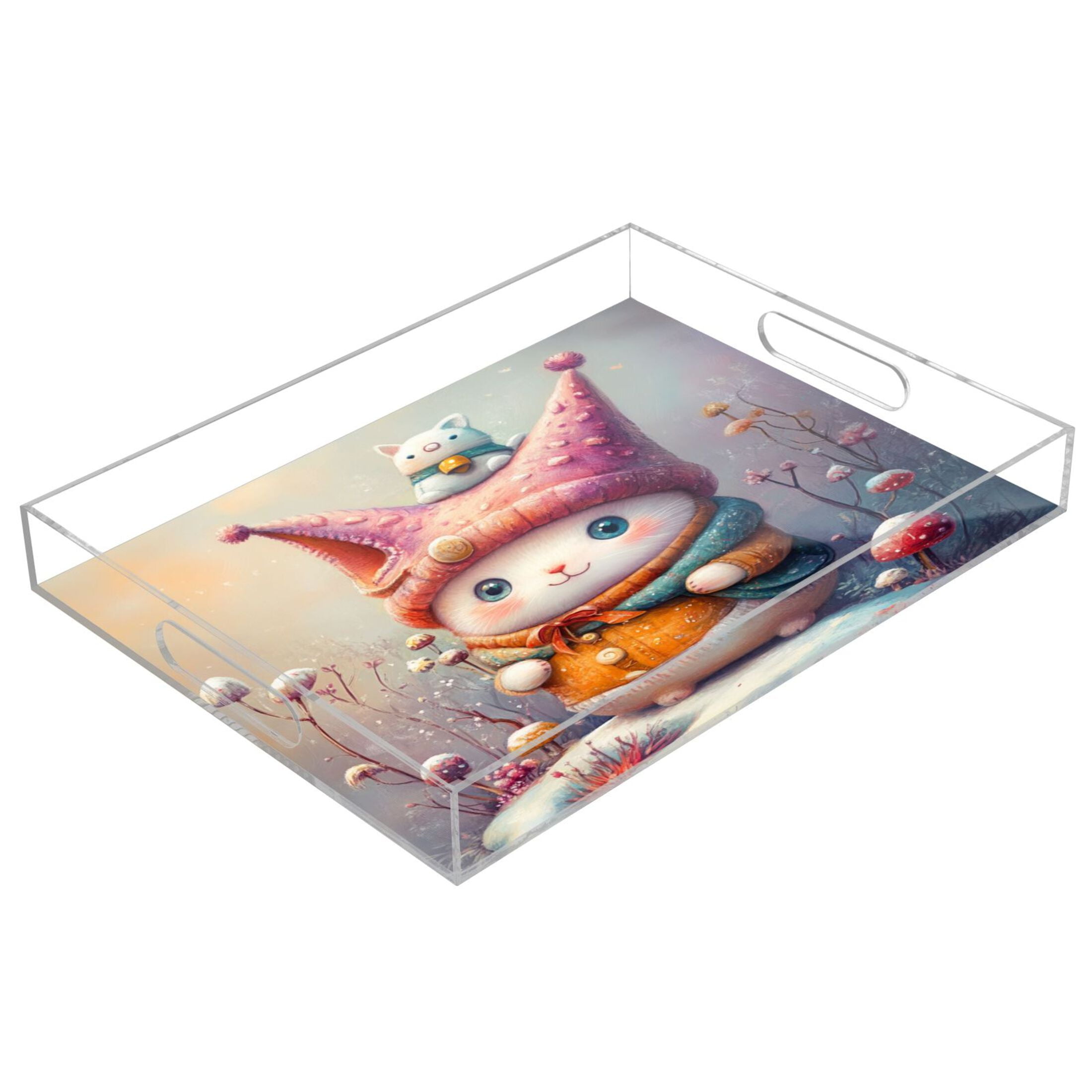 Acrylic Tray 15.7*11.8*1.9 Inch Transparent Tray Food Tray Tea Cup Tray ...