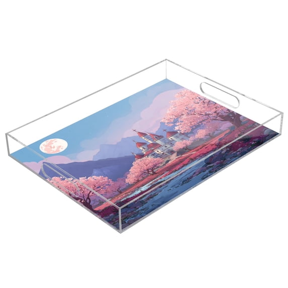 Acrylic Tray 15.7*11.8*1.9 Inch Transparent Tray Food Tray Tea Cup Tray ...