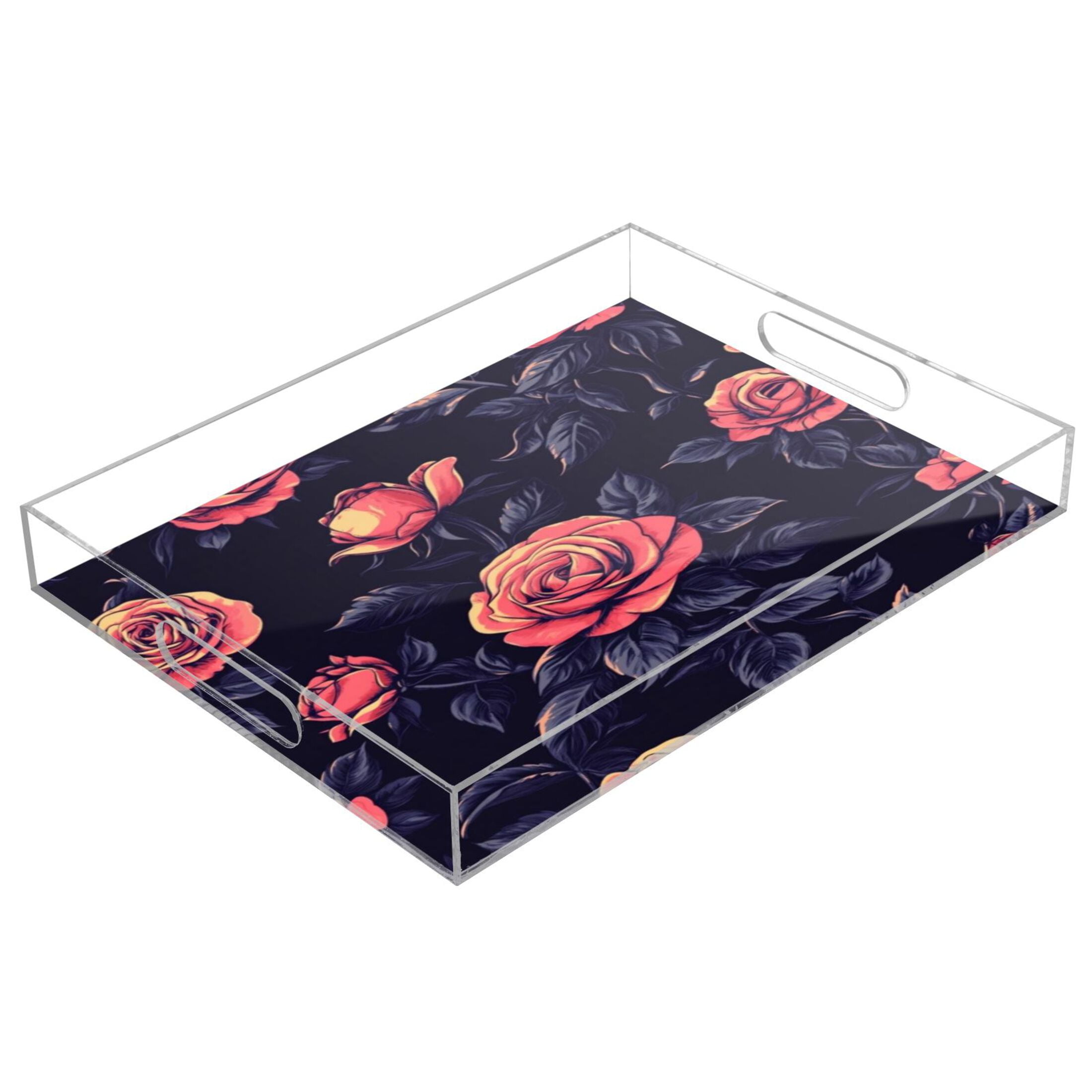 Acrylic Tray 15.7*11.8*1.9 Inch Transparent Tray Food Tray Tea Cup Tray ...