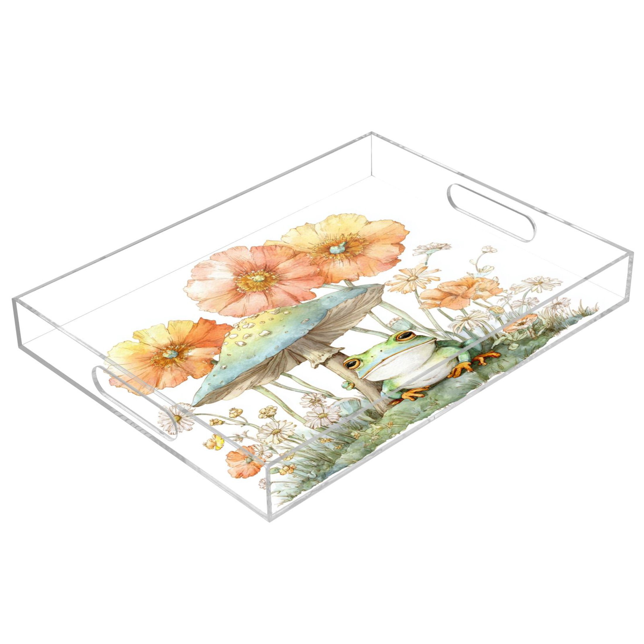 Acrylic Tray 15.7*11.8*1.9 Inch Transparent Tray Food Tray Tea Cup Tray ...