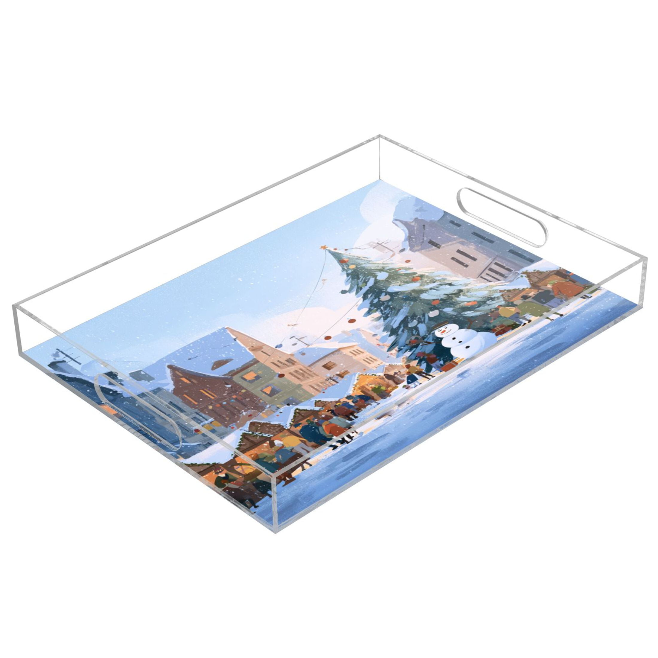 Acrylic Tray 15.7*11.8*1.9 Inch Transparent Tray Food Tray Tea Cup Tray ...