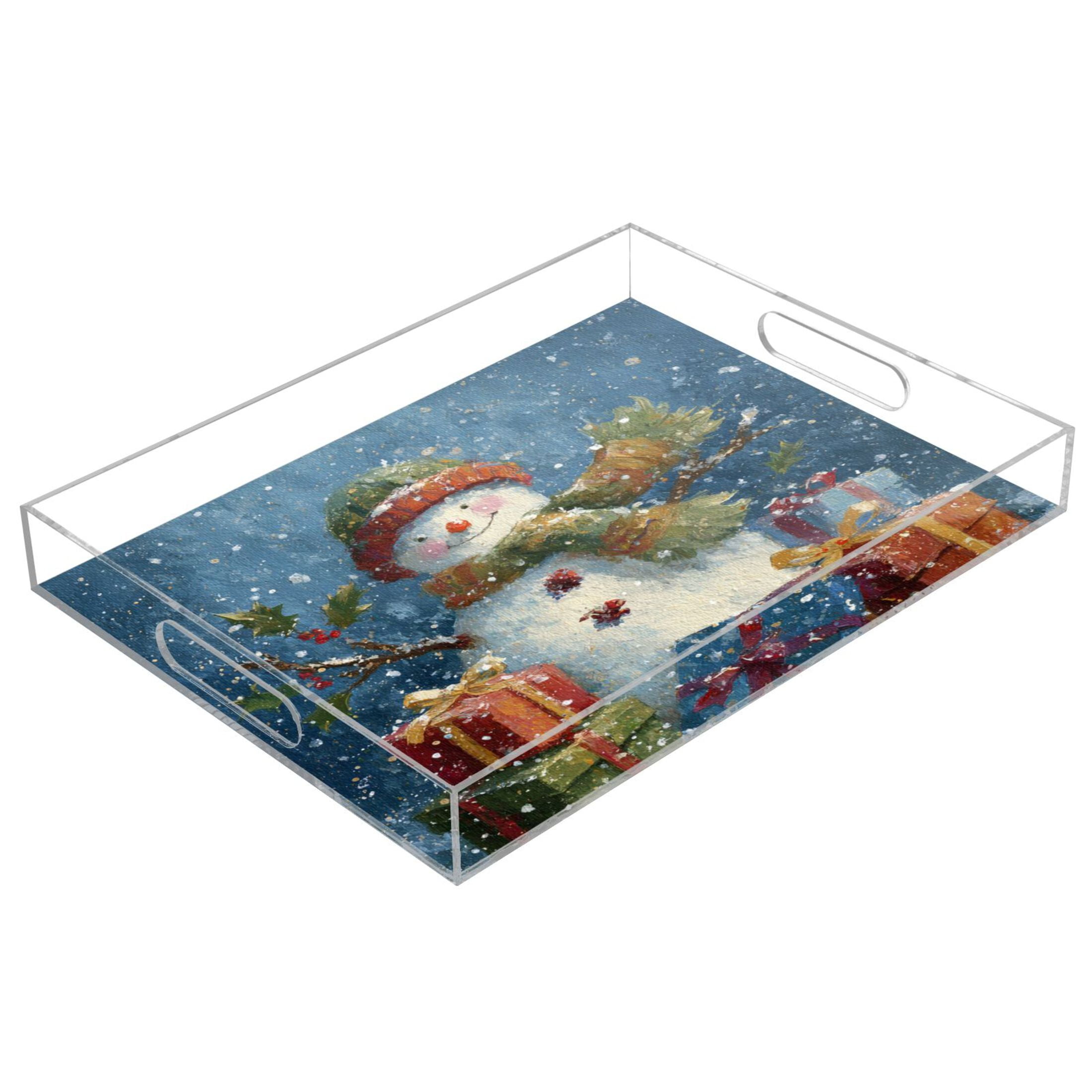 Acrylic Tray 15.7*11.8*1.9 Inch Transparent Tray Food Tray Tea Cup Tray ...