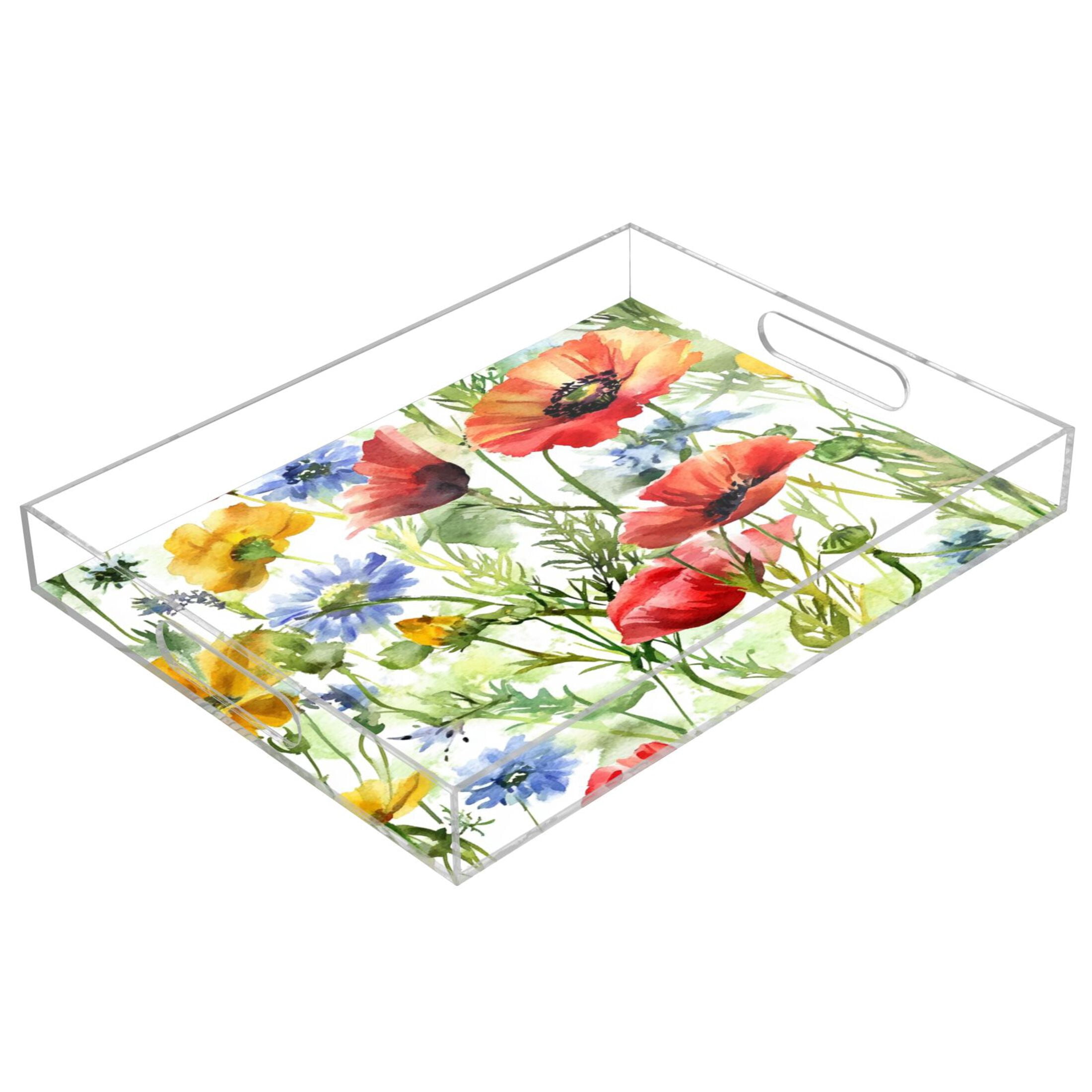 Acrylic Tray 15.7*11.8*1.9 Inch Transparent Tray Food Tray Tea Cup Tray ...