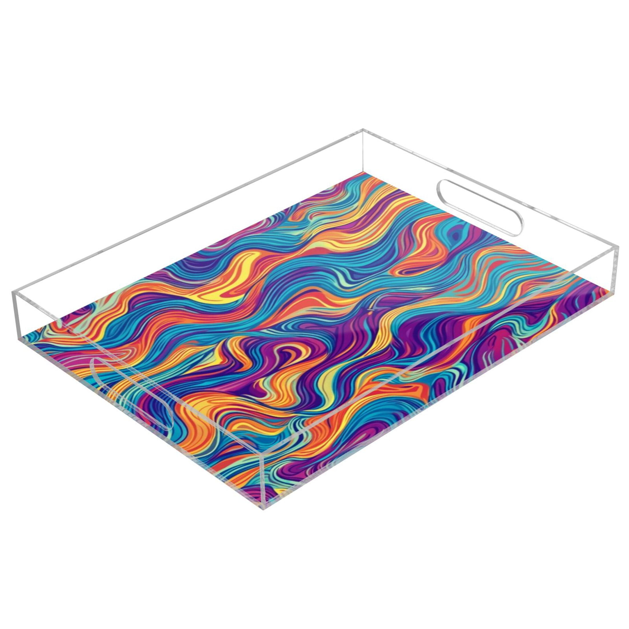 Acrylic Tray 15.7*11.8*1.9 Inch Transparent Tray Food Tray Tea Cup Tray ...