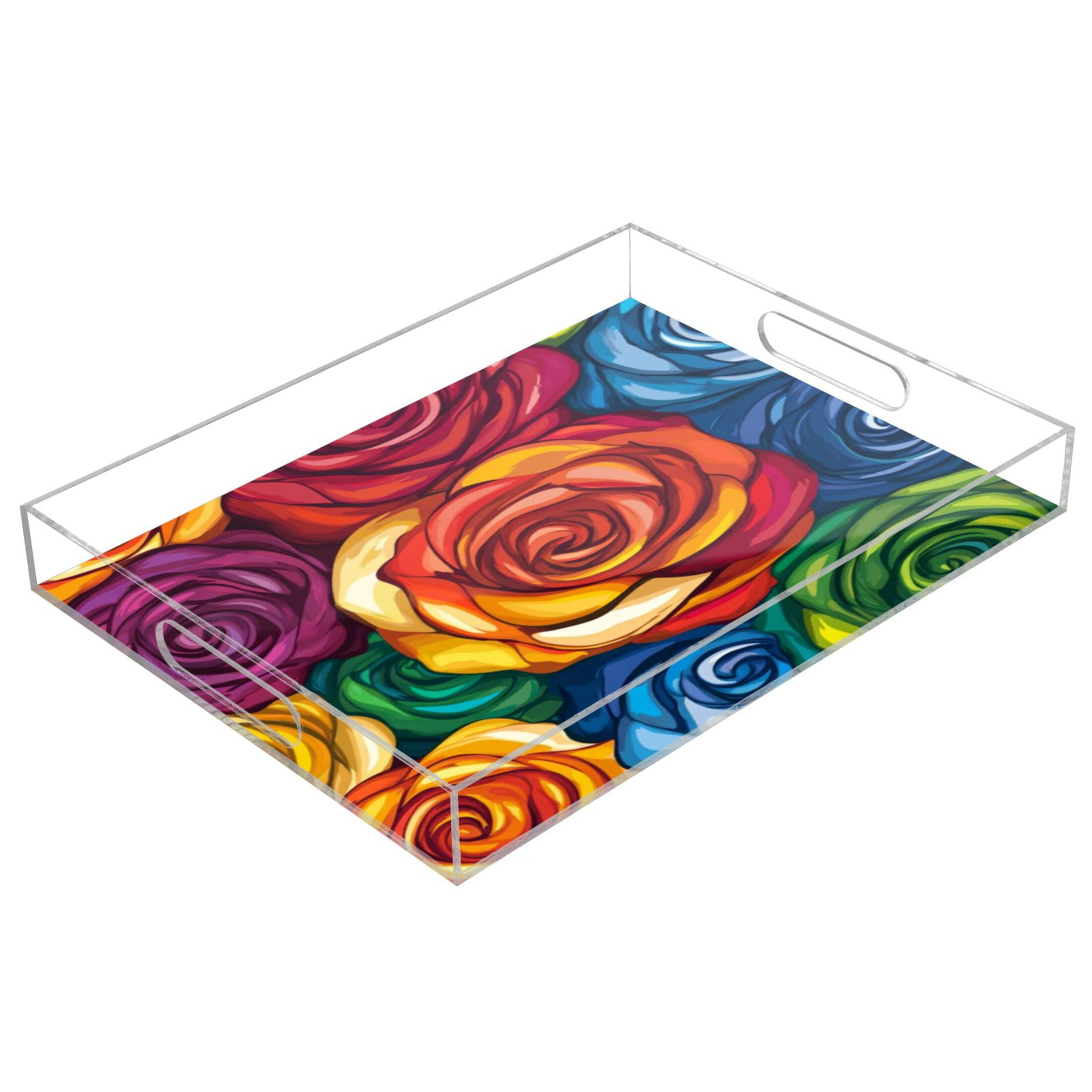 Acrylic Tray 15.7*11.8*1.9 Inch Transparent Tray Food Tray Tea Cup Tray ...