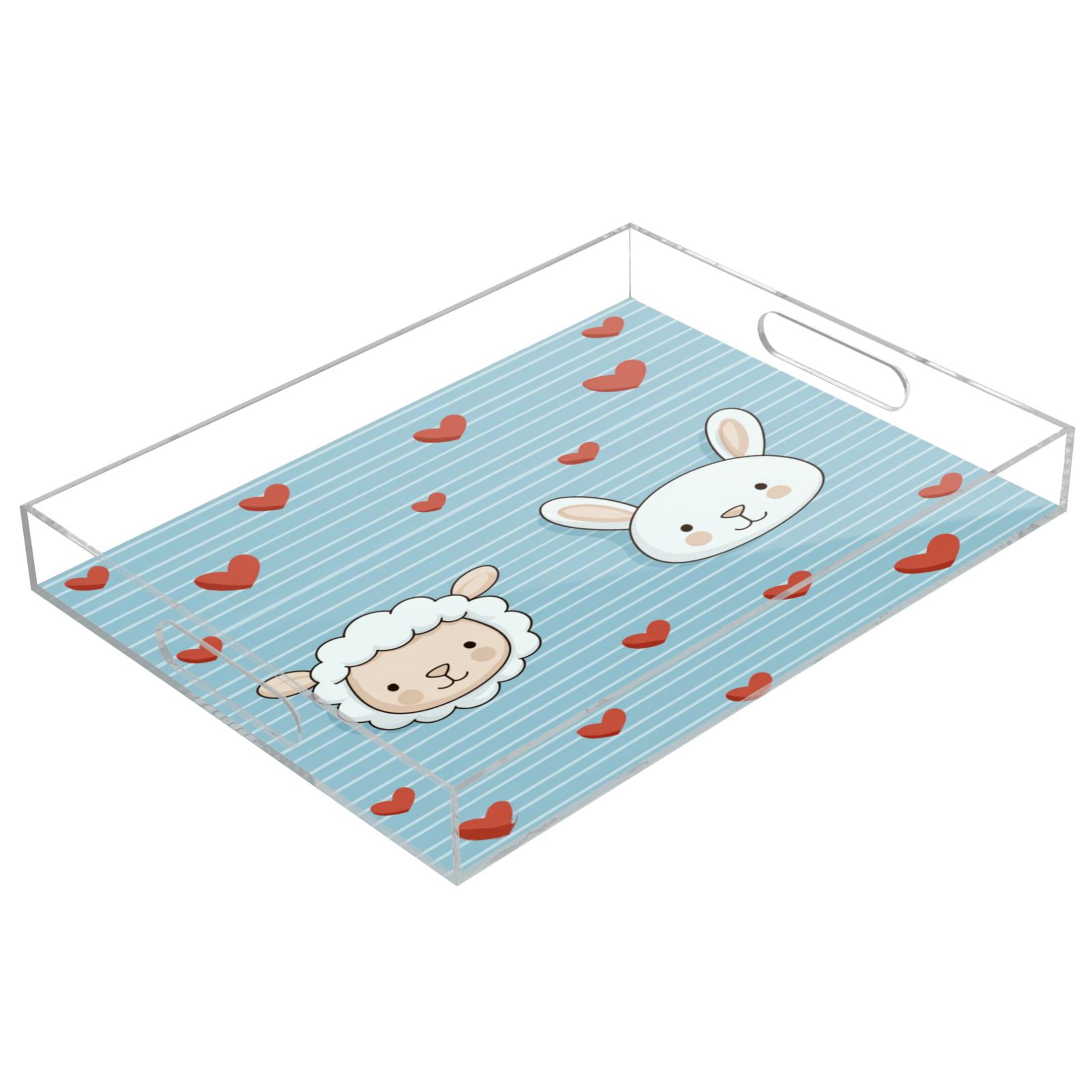Acrylic Tray 15.7*11.8*1.9 Inch Transparent Tray Food Tray Tea Cup Tray ...